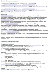 Contratto di Consulenza Commerciale - Fac Simile e Caratteristiche